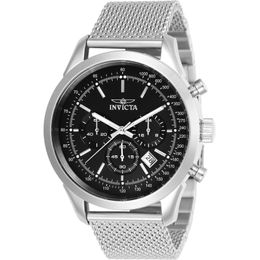 Invicta Speedway 24208 Herren Uhr - Quartz Bewegung - Edelstahl mit schwarzem Zifferblatt - 45 mm