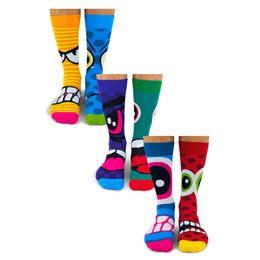United Oddsocks UNITED ODD SOCKS - 6 Pack M&auml;nner Stress Heads Neuheit Funky Odd Socken in Geschenkbox - The Stress Heads