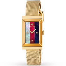 Gucci YA147410 G-Frame 34mm Gelbgold Damenuhr