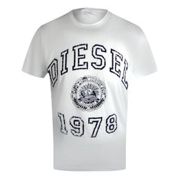 Diesel - Wei&szlig;e T-shirts Mit Auff&auml;lligem Logo