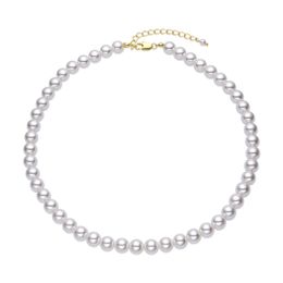 Luxenter Halskette mit wei&szlig;er Perle, 18 Karat Gold-Finish &ndash; Jamel