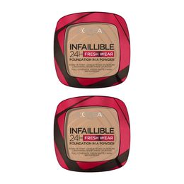 L'Or&eacute;al 2 x L'Or&eacute;al Paris Infallible 24H Frischer Wear Puder-Foundation 9g - 220 Sand