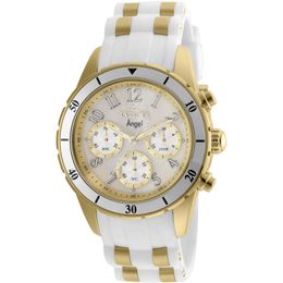 Invicta Angel 24901 Damenarmbanduhr - Quartz Uhrwerk - Edelstahl mit Wei&szlig;em Zifferblatt - 40 mm