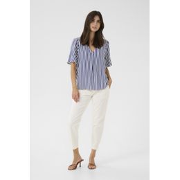 Culture Kurzarm-Bluse Relaxed fit Mazarine Blue/White Stripe blue white