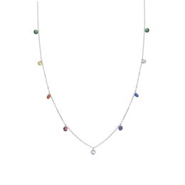 Luxenter Sterling Silber 925 Halskette mit mehrfarbigen rhodinierten Zirkonen - Rolcon