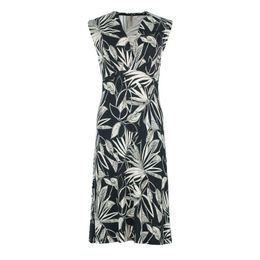 Midi-Kleid aus monochromem botanischem Jersey