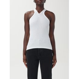 Courr&egrave;ges Rippenshirt ohne &Auml;rmel mit V-Ausschnitt