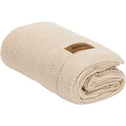 Babydecke fillikid "Strick 80x100 cm", beige (natur), B:80cm L:100cm, Obermaterial: 100% Baumwolle, Wohndecken, Babydecke