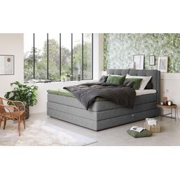 Boxspringbett COTTA "Fort II, in verschiedenen Breiten erh&auml;ltlich - auch als Familienbett", anthrazit, B:181cm L:215cm, 100% POLYESTER (PES), Komplettbetten, Boxspringbett, inkl. Bettkasten und Topper