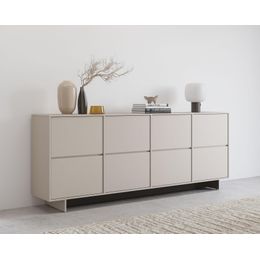 Sideboard OTTO HOME "Tatami, Stilvolle, moderne grifflose Kommode 4 T&uuml;ren, Breite 220cm", kaschmire, kaschmire, B:220,5cm H:88cm T:41,5cm, Holzwerkstoff, Melamin, Metall, Spanplatte, Sideboards, Sideboard, Anrichte mit viel Stauraum, B&ouml;den verstellbar, push-to-open-Funktion