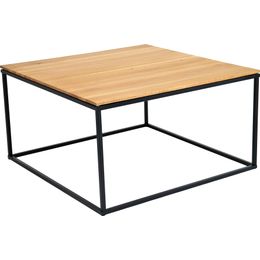 Couchtisch PAROLI "GENU III", braun (wildeiche, schwarz, wildeiche), B:75cm H:40cm T:75cm, Tische, Couchtisch Eckige Couchtische