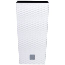 Pflanzk&uuml;bel Prosperplast "Rato square", wei&szlig;, H:50cm T:26,5cm, Kunststoff, Pflanzgef&auml;&szlig;e, Pflanzk&uuml;bel, BxTxH: 26,5x26,5x50 cm