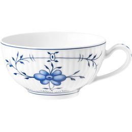 Tasse Seltmann Weiden "Amina Strohblume", wei&szlig;, blau, B:9,7cm H:5,5cm &Oslash;:12cm, Porzellan, Trinkgef&auml;&szlig;e, Tasse, Teetasse aus Porzellan mit Relief