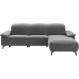 Ecksofa Musterring "MR 370, intelligenter Komfort im modernen Design", grau, B:280cm H:83cm T:180cm, 16% Baumwolle, 79% Polyester, 5% Polyacryl, Sofas, Ecksofa, Optionale Relaxfunktion, flexible Kopfteile & klappbare Armlehnen