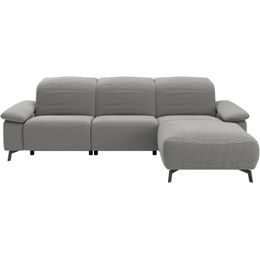 Ecksofa Musterring "MR 370, intelligenter Komfort im modernen Design", grau, B:280cm H:83cm T:180cm, 95% Polyester, 5% Nylon, Sofas, Ecksofa, Optionale Relaxfunktion, flexible Kopfteile & klappbare Armlehnen