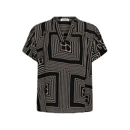 Blusentop Soaked in Luxury "Kleid SLZaya", Damen, Gr. M, schwarz-wei&szlig; (schwarz monogram with oatmeal), Obermaterial: 100% Viskose Birla Livaeco CV Livaeco., Blusen Blusentop