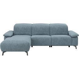 Ecksofa Musterring "MR 370, intelligenter Komfort im modernen Design", blau (light, blau), B:280cm H:83cm T:180cm, 16% Baumwolle, 79% Polyester, 5% Polyacryl, Sofas, Ecksofa, Optionale Relaxfunktion, flexible Kopfteile & klappbare Armlehnen