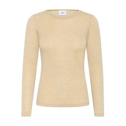 Longtop Saint Tropez "Langarm-Shirt GarimaSZ", Damen, Gr. M, braun (braun rice melange), Obermaterial: 55% Wolle mw. 45% Polyester PES., Tops