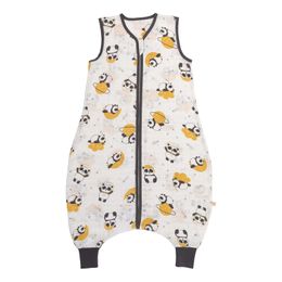 Babyschlafsack SCHLUMMERSACK "Schlafsack mit F&uuml;&szlig;en 0.5 Tog" Gr. 60, wei&szlig; (panda), Schlafs&auml;cke, Baby, L: 60cm, Obermaterial: 50% Baumwolle CO(Bio). 50% Viskose CV., L:60cm