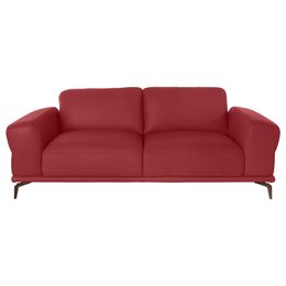 2,5-Sitzer W.Schillig "montanaa Designsofa mit erstklassigem Sitzkomfort, Federkern", rot (ruby rot z59), B:212cm H:78cm T:94cm, Sofas, mit Metallf&uuml;&szlig;en in Bronze pulverbeschichtet, Breite 212 cm