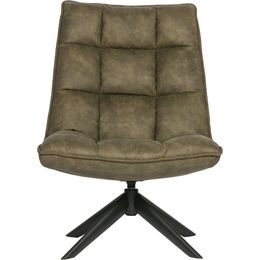 Drehsessel Woood "Jouke mit Kunstleder-Bezug und Drehmechanismus B 70 x T 85 x H 90 cm", gr&uuml;n, B:70cm H:97cm T:85cm, Sessel, Drehsessel, Sitzh&ouml;he 46&ndash;42 cm, Tragkraft 140 kg, pulverbeschichtetes Metallgestell