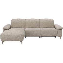 Ecksofa Musterring "MR 370, intelligenter Komfort im modernen Design", greige, B:280cm H:83cm T:180cm, 8% Baumwolle, 92% Polyester, Sofas, Ecksofa, Optionale Relaxfunktion, flexible Kopfteile & klappbare Armlehnen