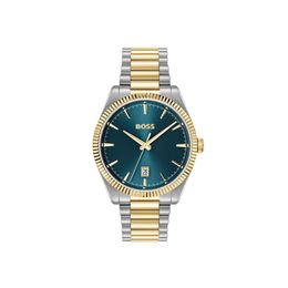 Quarzuhr BOSS "CHESWICK", silberfarben, goldfarben, Armbanduhren, Herren, Quarzuhr, Armbanduhr, Herrenuhr, Edelstahlarmband, analog, Tag