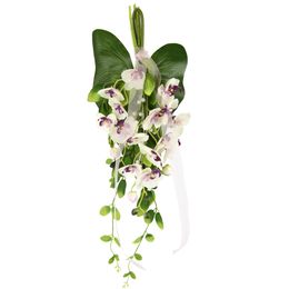 Kunstblume I.GE.A. "Orchidee", lila (violett,wei&szlig;), B:20cm H:60cm L:9cm, Obermaterial: 90% Polyester, 10% Kunststoff, Kunstpflanzen, Zum H&auml;ngen oder Tischdeko Mittelst&uuml;cke Wanddeko