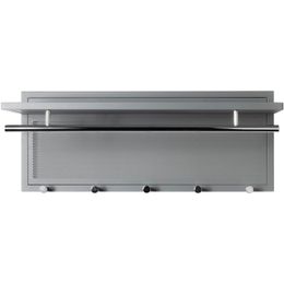 Garderobenpaneel HAKU "Wandgarderobe", grau, B:75cm H:30cm T:26cm, Metall, Garderobenpaneele, Garderobenpaneel
