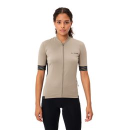 Radtrikot Vaude "Wo Kuro FZ Tricot II", Damen, Gr. 42, linen, Obermaterial: 88% Polyester, 12% Elasthan, normal, Rundhals, Trikots, Kurzarm, atmungsaktiv, schnell trocknend, mit Rundhalsausschnitt