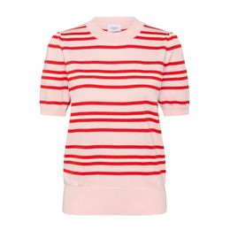 Strickpullover Saint Tropez "Strickpullover PilaSZ", Damen, Gr. L, chalk pink rot multi stripe, Obermaterial: 70% Viskose LENZING LenzingCV. 30% Polyester PES., Pullover Strickpullover