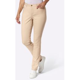 5-Pocket-Jeans Inspirationen, Damen, Gr. 25, Kurzgr&ouml;&szlig;en, sand, 98% Baumwolle, 2% Elasthan, unifarben, lang, Jeans 5-Pocket-Jeans