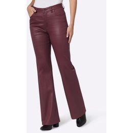 Bequeme Jeans Heine, Damen, Gr. 36, Normalgr&ouml;&szlig;en, bordeaux, 63% Baumwolle, 35% Lyocell, 2% Elasthan, unifarben, lang, Jeans