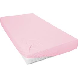 Spannbettlaken Primera "Mako-Feinjersey Spannbetttuch", rosa, L:200cm, Mako-Jersey, Obermaterial: 100% Baumwolle, Bettlaken, Spannbettlaken, Geeignet f&uuml;r Standardmatratzen bis 22 cm, 100% Baumwolle
