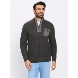 Stehkragenpullover Marco Donati "Pullover", Herren, Gr. 54, schwarz, meliert, 95% Polyacryl, 5% Polyester, meliert, unifarben, Pullover Stehkragenpullover