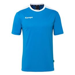 Trainingsshirt Kempa "Trainings-T-Shirt Emotion 27 Kids", M&auml;dchen, Gr. 116, Kempablau, wei&szlig;, Obermaterial: 100% Polyester Pol. recyc.., Shirts