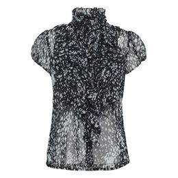 Langarmhemd Saint Tropez "Langarm - Hemd LiljaSZ", Damen, Gr. L, N-Gr, blau (nightsky spotty animal), Obermaterial: 100% Polyester PES., Hemden