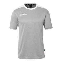 Trainingsshirt Kempa "Trainings-T-Shirt Emotion 27 Kids", M&auml;dchen, Gr. 116, grau (schwarz grau melange, wei&szlig;), Obermaterial: 100% Polyester Pol. recyc.., Shirts