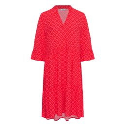 Midikleid Saint Tropez "Kleid EdaSZ", Damen, Gr. L, N-Gr, rot (fandango pink moroccam tiles), Obermaterial: 100% Viskose LENZING ECOVERO CV LenzEcov., Kleider Midikleid
