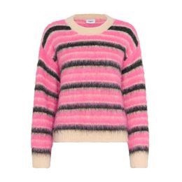 Strickpullover Saint Tropez "Strickpullover OlmaSZ", Damen, Gr. L, pink (p.nectar peony orchid stripes), Obermaterial: 70% Polyester PES. 21% Polyamid PA. 8% Wolle mw. 1% Elasthan EL., Pullover Strickpullover