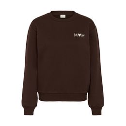 Strickpullover Kaffe "Sweatshirt KAmom", Damen, Gr. L, braun (coffee bean, turtledove emb.), Obermaterial: 85% Baumwolle CO. 15% Polyester PES., Pullover Strickpullover