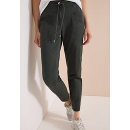 Stoffhose Cecil "Style Chelsea", Damen, Gr. L (42), L&auml;nge 28, clear khaki, Web, Obermaterial: 60% Lyocell, 37% Baumwolle, 3% Elasthan, unifarben, loose fit lang, Hosen Stoffhose, Sommerhose im Washed-Look