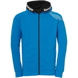 Trainingsjacke Kempa "Kapuzenjacke Core 26 Kids", M&auml;dchen, Gr. 152, Kempablau, Obermaterial: 60% Baumwolle CO. 40% Polyester Pol. recyc.., Jacken Trainingsjacke