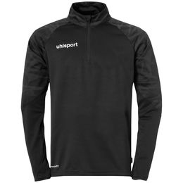 Trainingspullover Uhlsport "1/4 ZIP TOP GOAL 25 1/4 ZIP TOP", Herren, Gr. L, schwarz, anthra, Obermaterial: 88% Polyester Pol. recyc.. 12% Elasthan EL., Pullover