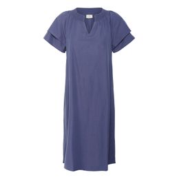 Midikleid Kaffe "Kleid KAyrsa", Damen, Gr. 34, N-Gr, blau indigo, Obermaterial: 52% Baumwolle CO. 48% Polyester PES., Kleider Midikleid