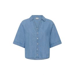 Kurzarmhemd Kaffe "Kurzarmhemd KAjade", Damen, Gr. 38, N-Gr, blau (medium blau chambray), Obermaterial: 100% Baumwolle CO., Hemden