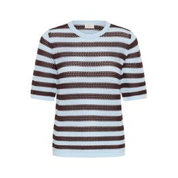 Strickpullover Kaffe "Strickpullover KAhillay", Damen, Gr. L, rot (fudge, nantucket breeze stripe), Obermaterial: 100% Baumwolle CO., Pullover Strickpullover