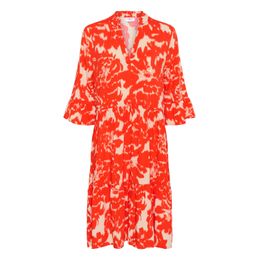 Midikleid Saint Tropez "Kleid EdaSZ", Damen, Gr. M, N-Gr, rot (poinciana water blooms), Obermaterial: 100% Viskose LENZING ECOVERO CV LenzEcov., Kleider Midikleid