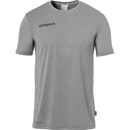Trainingsshirt Uhlsport "Trainings-T-Shirt Essential Functional Kids", M&auml;dchen, Gr. 116, grau (schwarz grau melange), Obermaterial: 100% Polyester Pol. recyc.., Shirts