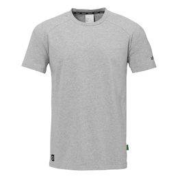T-Shirt Uhlsport "T-Shirt ID Kids", M&auml;dchen, Gr. 128, schwarz grau melange, Obermaterial: 97% Baumwolle CO(Bio). 3% Elasthan EL., Shirts T-Shirt